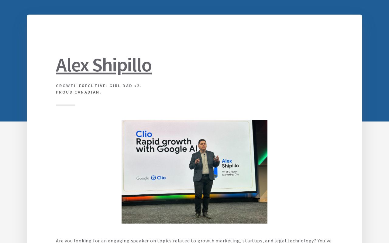 Alex Shipillo - Speaking